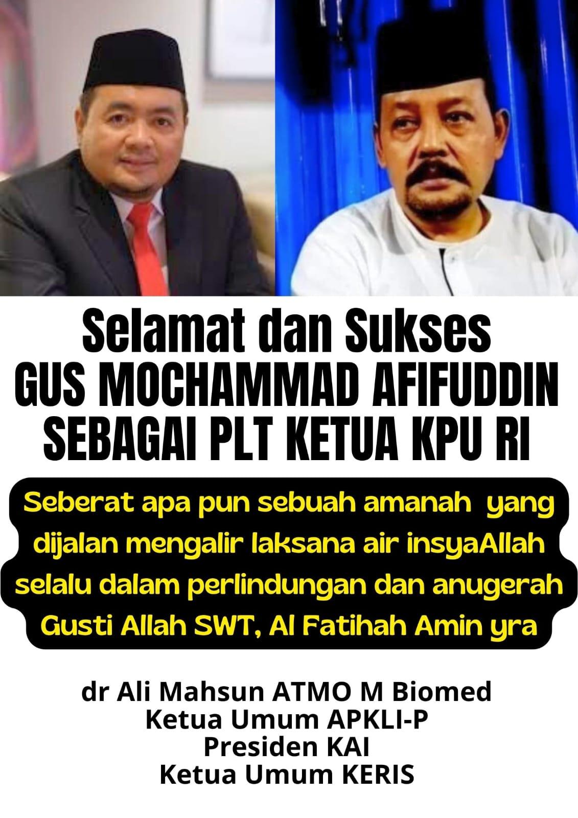 Mochamad Afifuddin Dipercaya Jadi Plt Ketua KPU RI, dr Ali Mahsun ATMO: Sosok Muda Mumpuni dan ...
